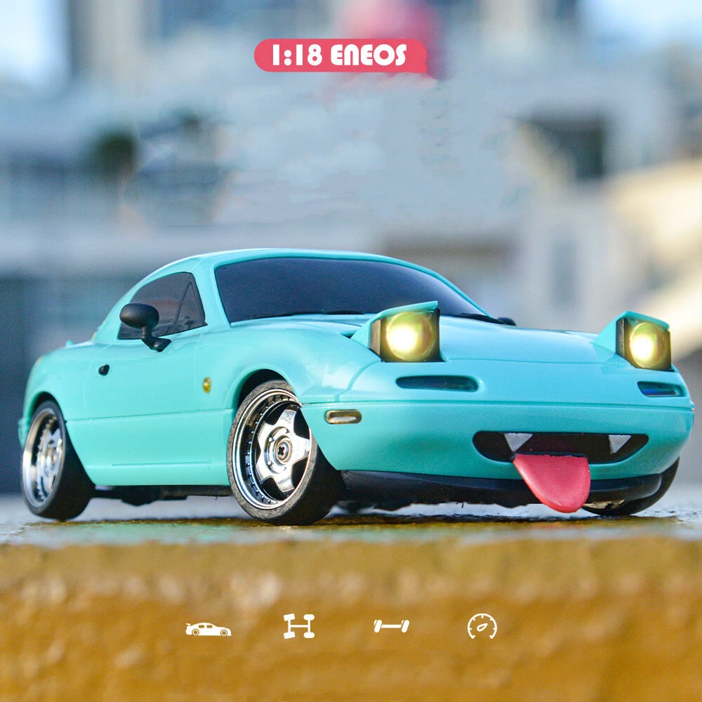 LDRC 1804 Mazda MX-5 RC Drift Car - 1/18 Scale RWD with Gyro, LED ...
