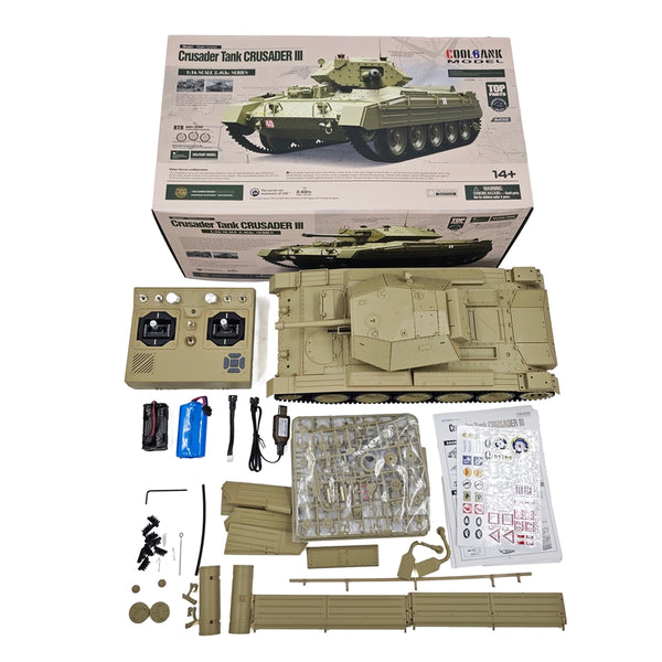 CoolBank G2078 1/16 British Crusader RC Tank – 360° Turret, Dual-Speed ...