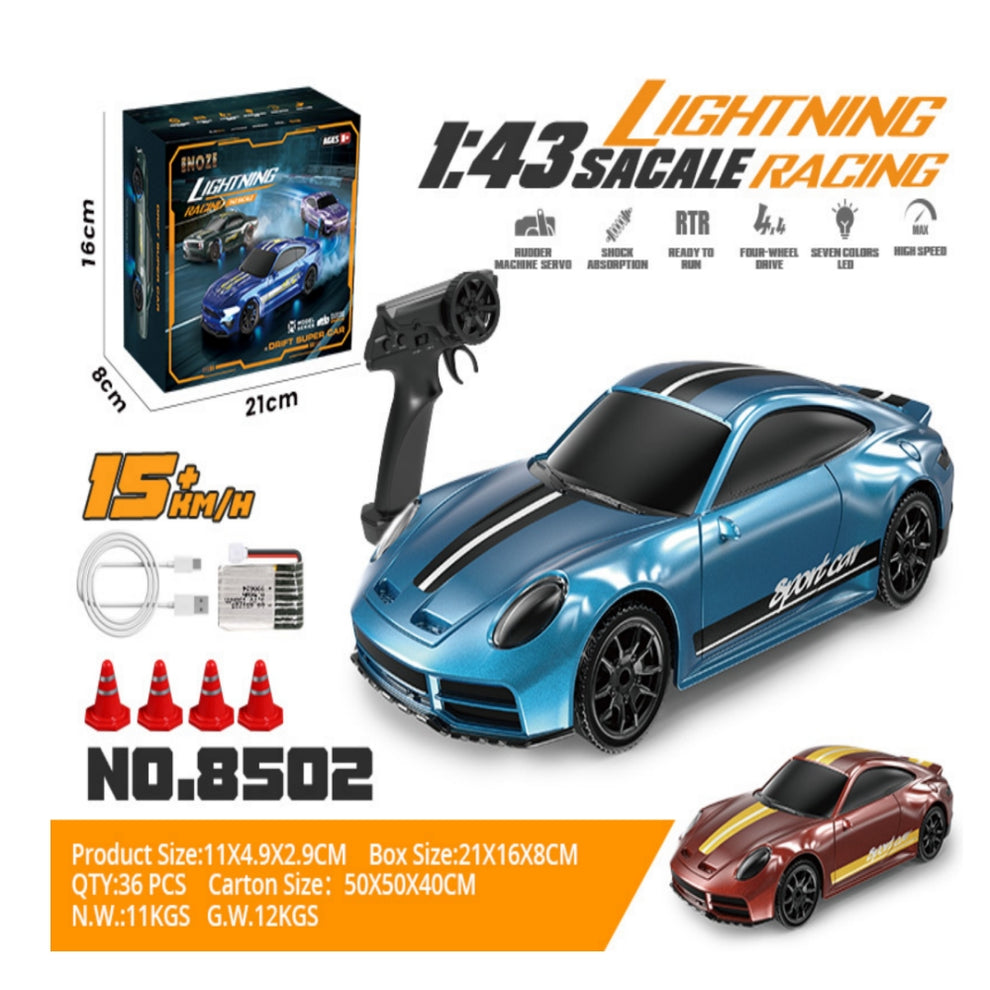 ENOZE 8500/8501 RC Drift Car – 1:43 Scale, Full-Proportional ...