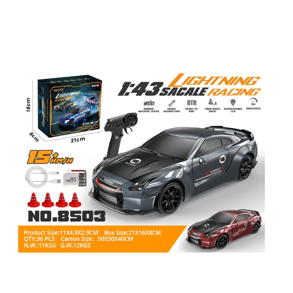 ENOZE 8500/8501 RC Drift Car – 1:43 Scale, Full-Proportional ...