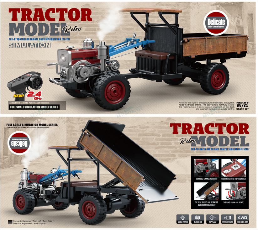 JJRC C8836 RC Tractor 1/12 Scale – 4WD, Smoke, Lights & Sound ...