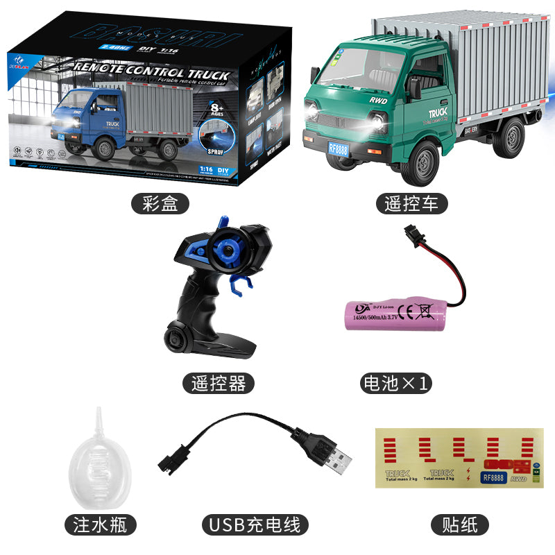 KFPLAN KF21 1:16 Scale RC Truck with Open Bed and Container – Realistic ...