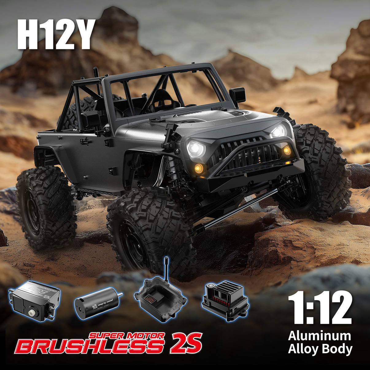 MJX Hyper Go H12Y/H12Y+ 1:12 Scale RC Crawler - High-Performance ...